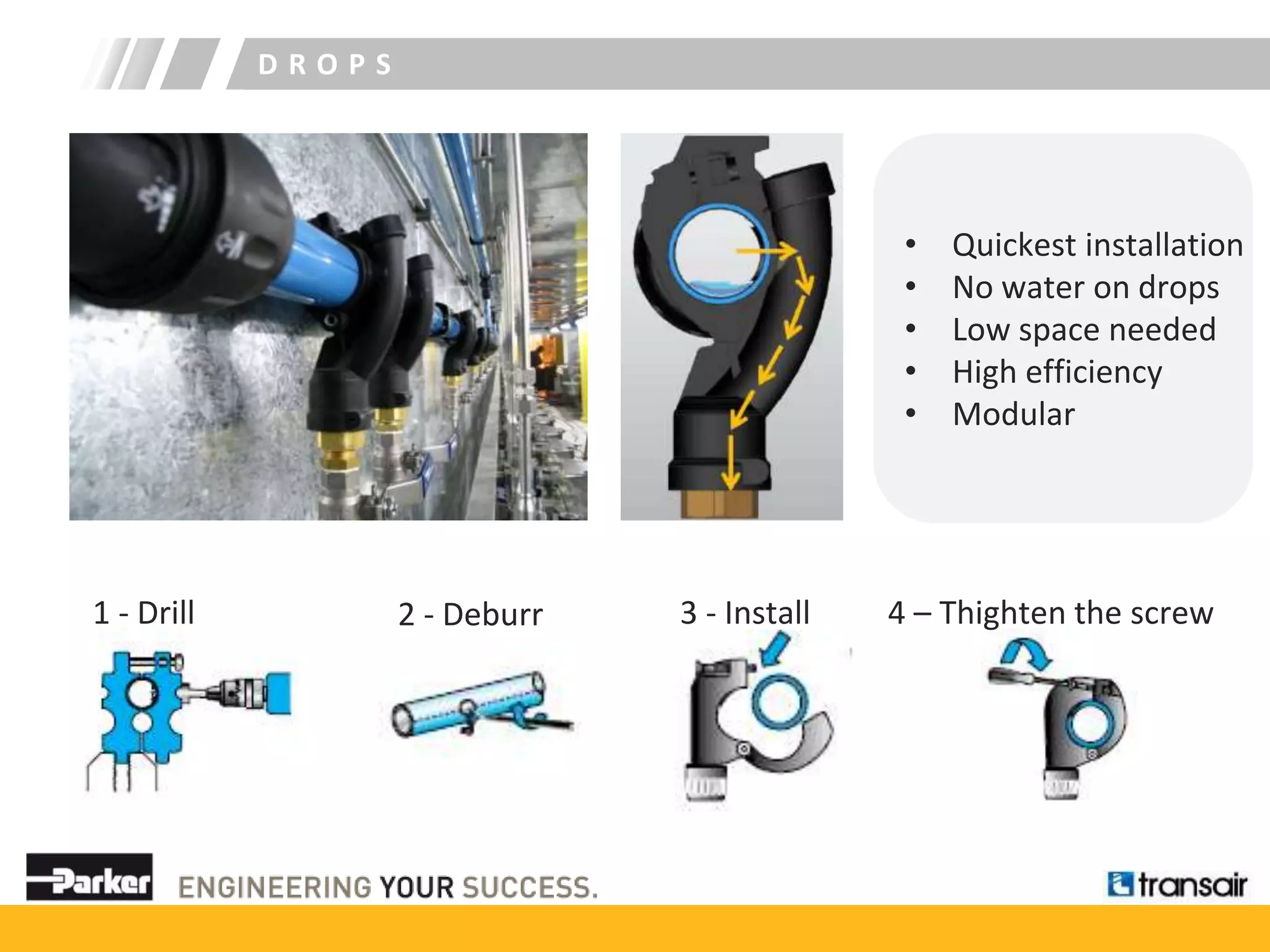 Parker Transair Aluminum piping system for compressed air Specification ...