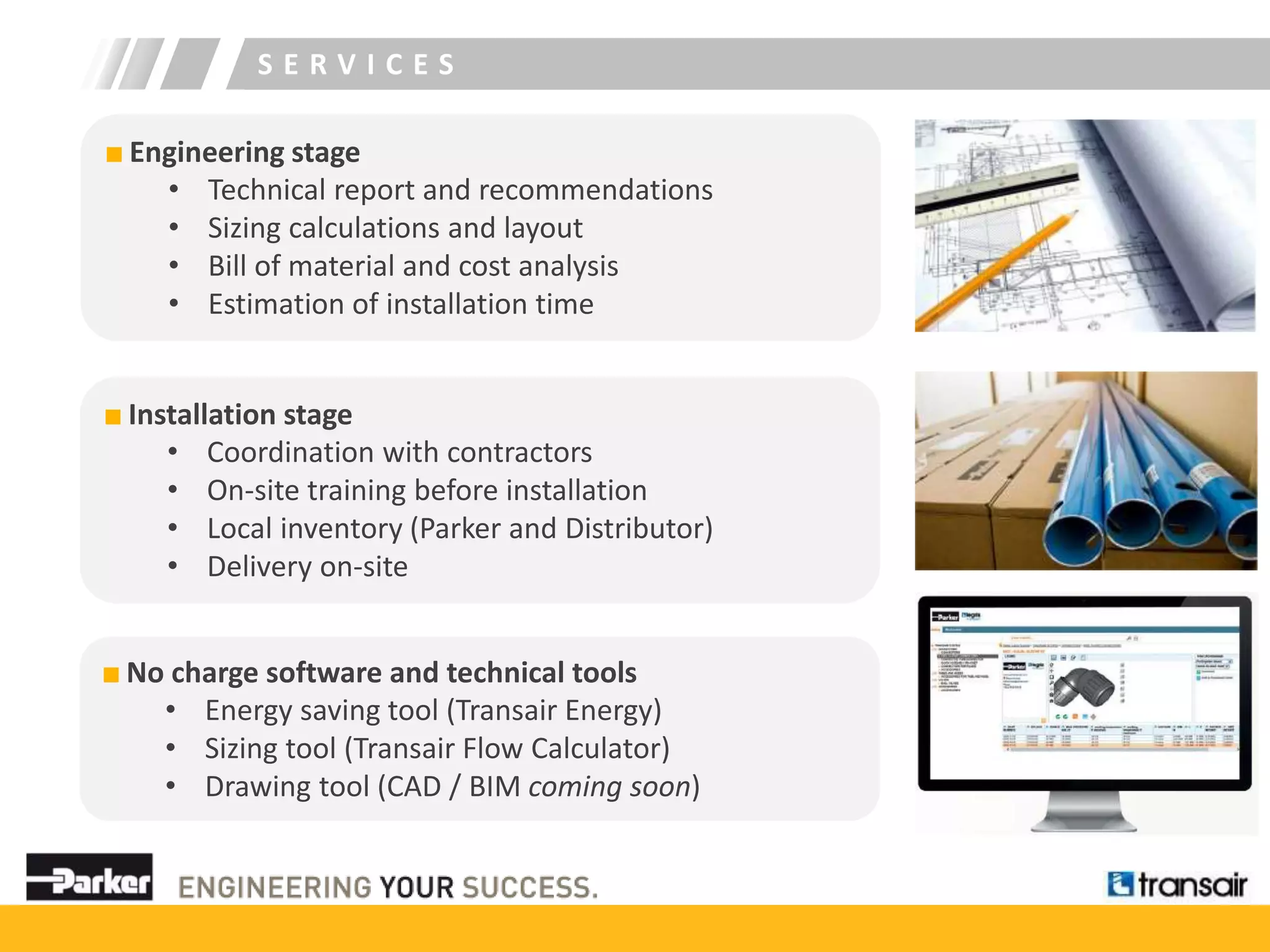 Parker Transair Aluminum piping system for compressed air Specification ...