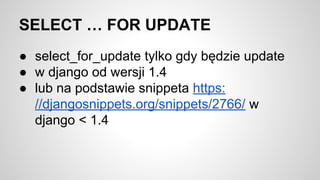 Transakcyjność w django | PPT