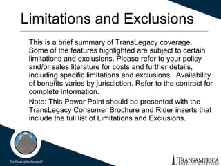 Transamerica universal life insurance | PPT