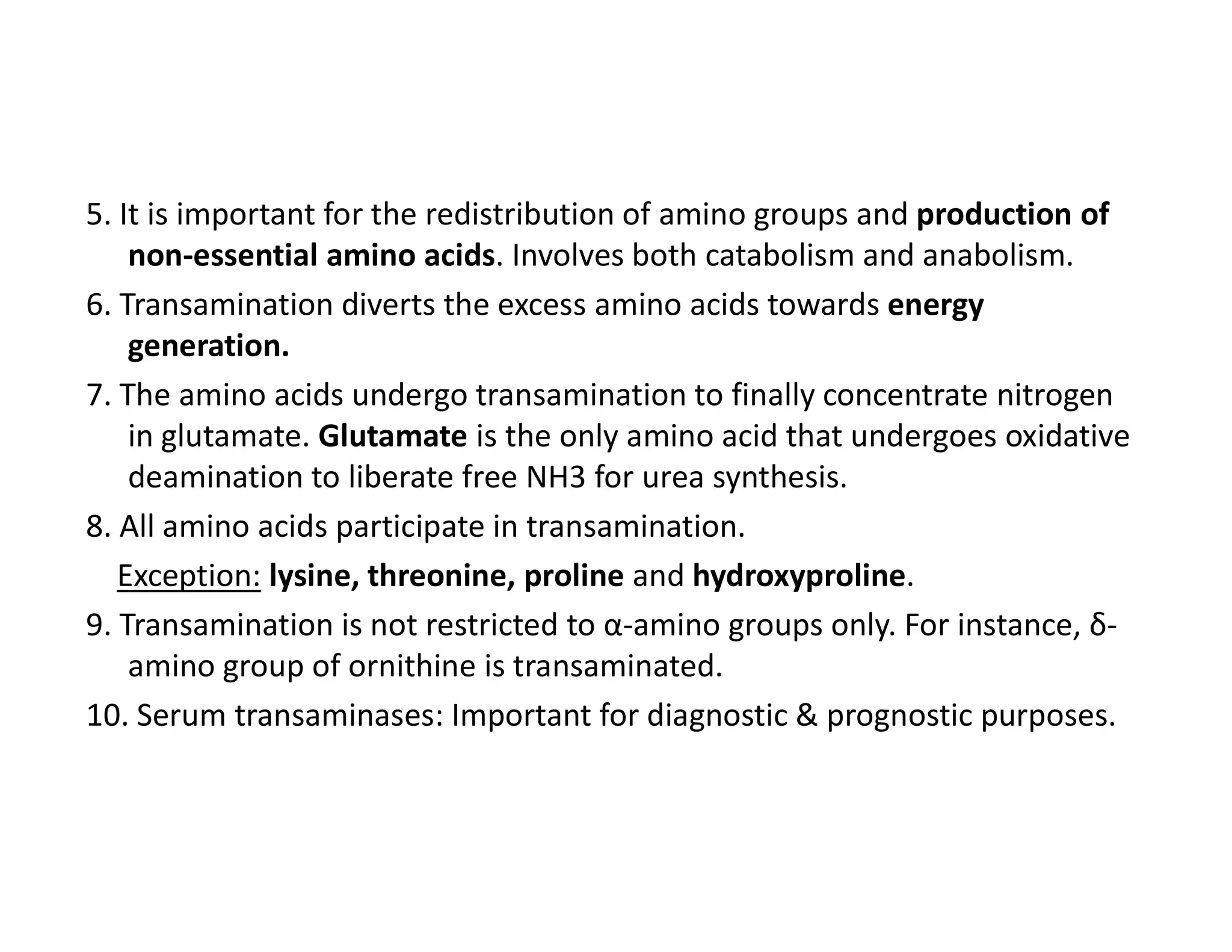 Amino acid metabolism | Transamination | Deamination | | PDF