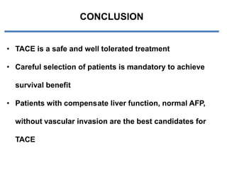 Transarterial chemoembolization in patients with hepatocellular ...