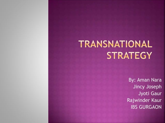 Transnational strategy | PPTX