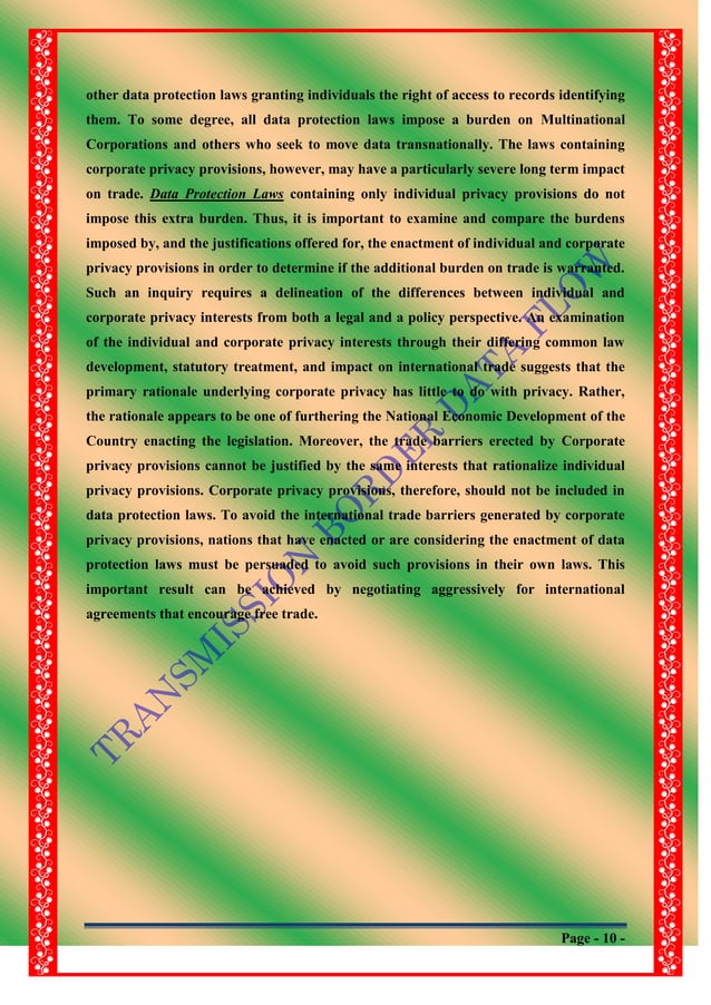 Trans border data flow | PDF