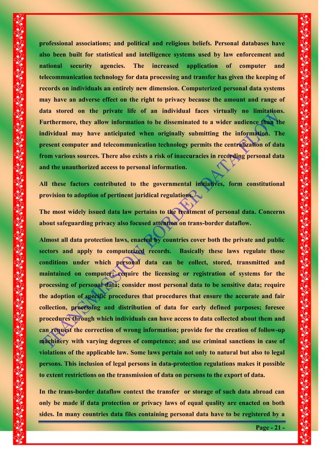 Trans border data flow | PDF