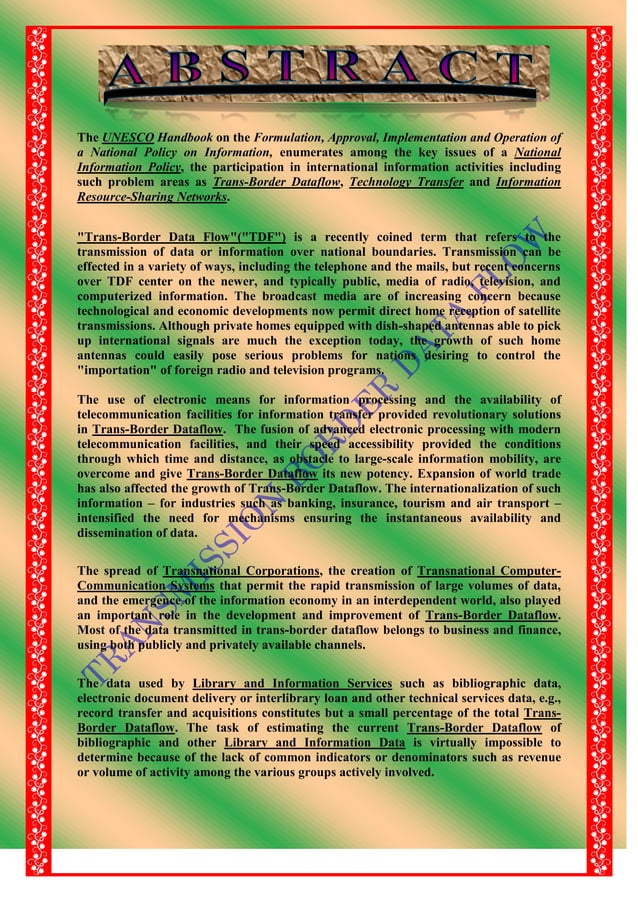 Trans border data flow | PDF