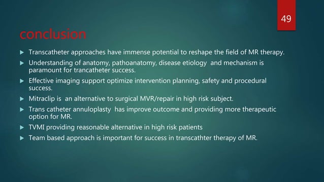 Transcatheter therapy for mitral regurgitation | PPT