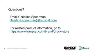 Use of a Druck Pressure Calibrator as a Trouble Shooting Tool Presented ...