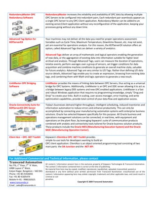 Transcend Automation's Kepware OPC Products | PDF
