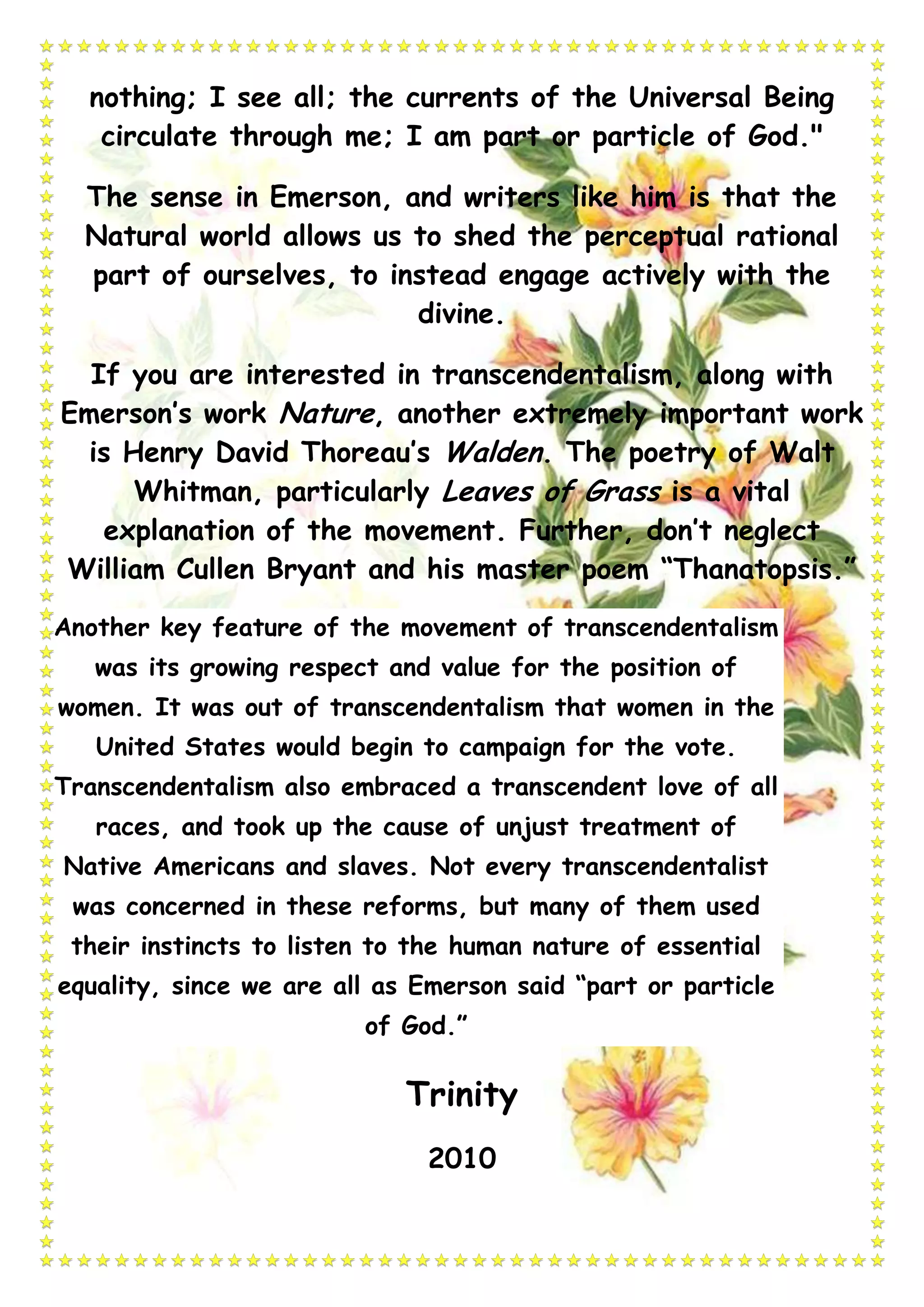 Transcendentalism | PDF