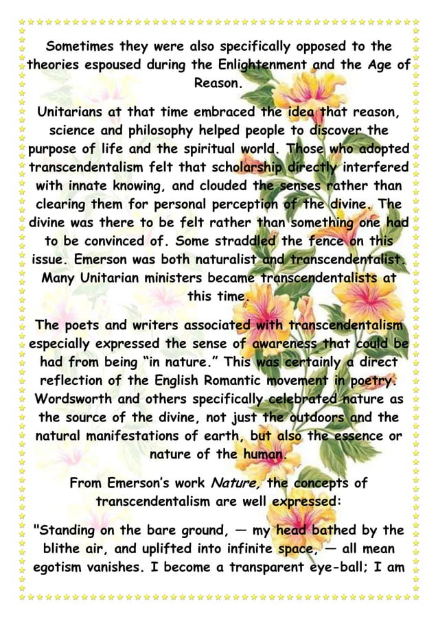 Transcendentalism | PDF