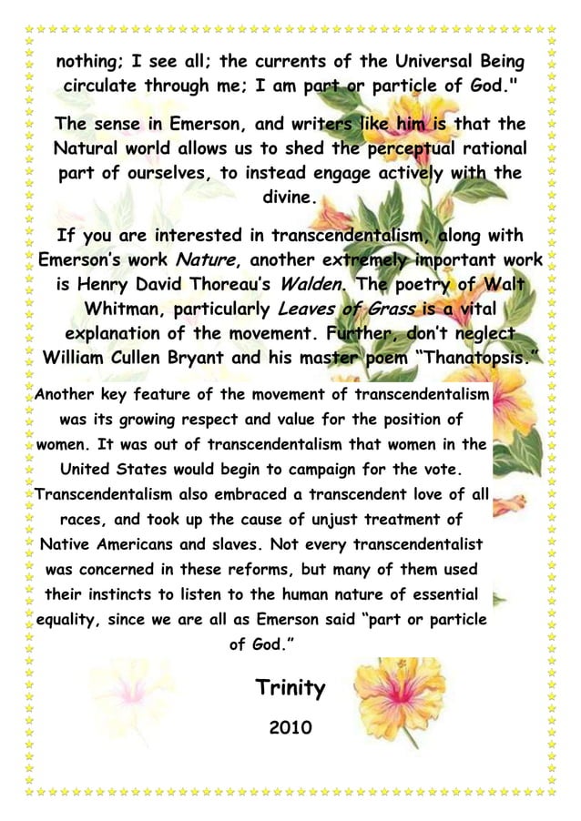 Transcendentalism | PDF