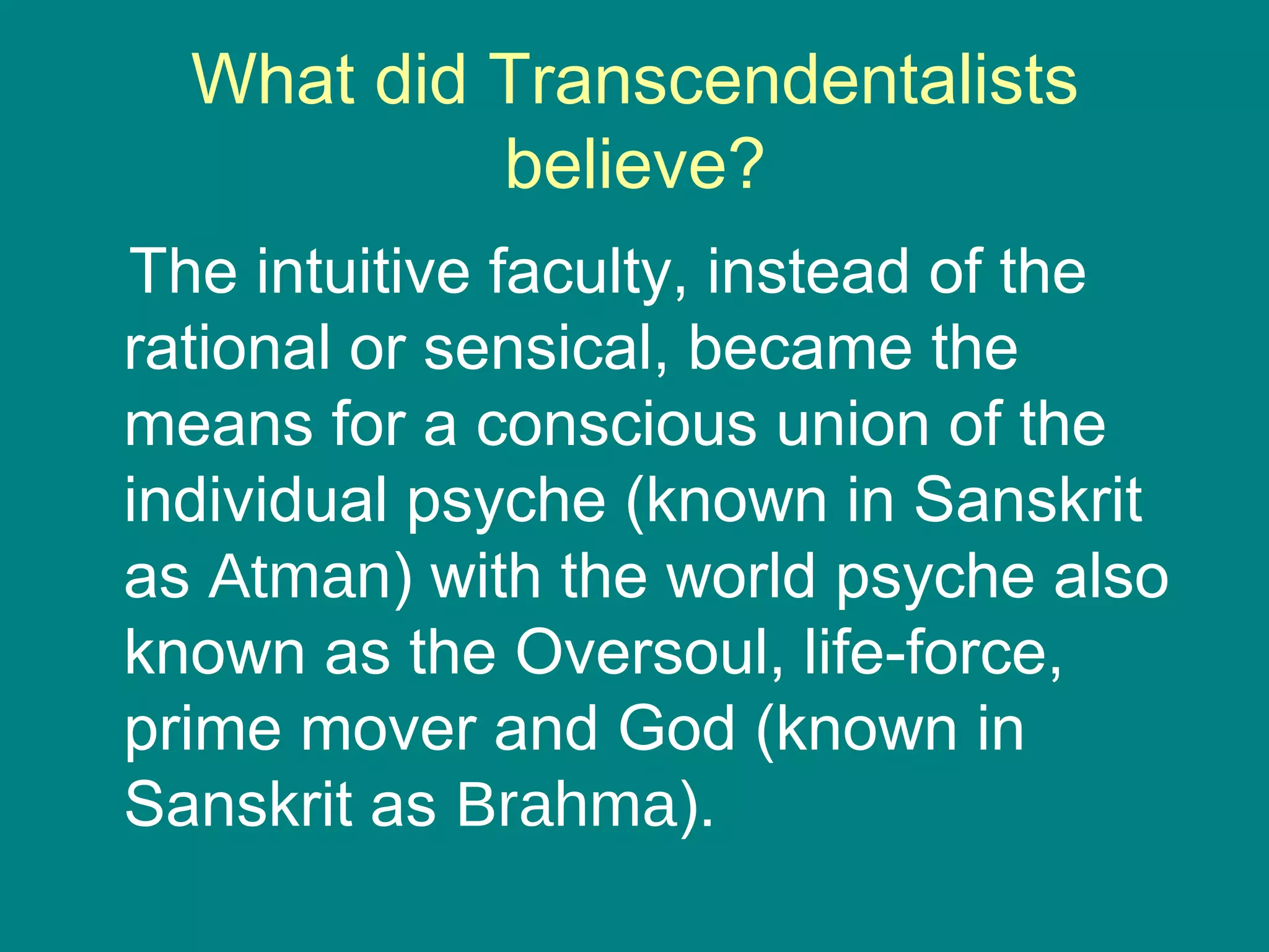 Transcendentalism | PPT