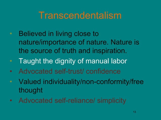 Transcendentalism | PPT | Spirituality | Religion & Spirituality