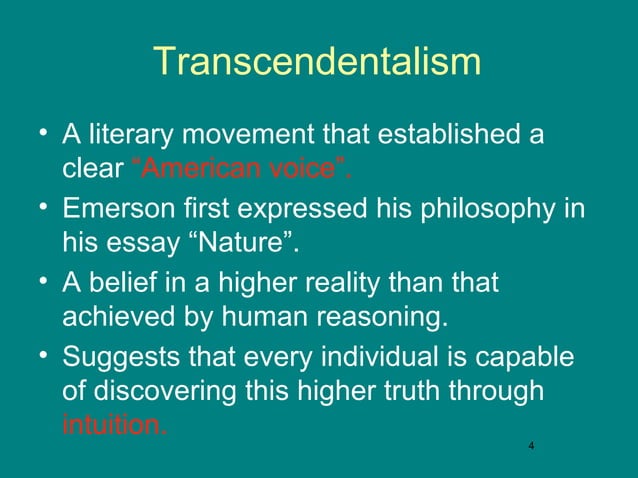 Transcendentalism | PPT | Spirituality | Religion & Spirituality