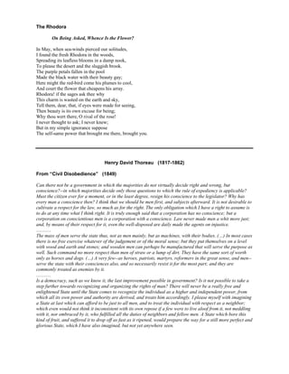 Transcendentalism - Texts for reading | PDF