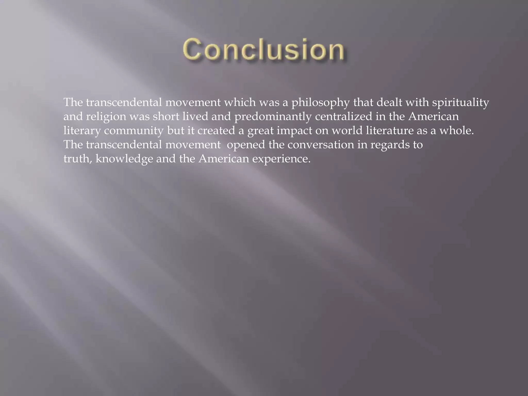 Transcendentalism and american literature | PPTX