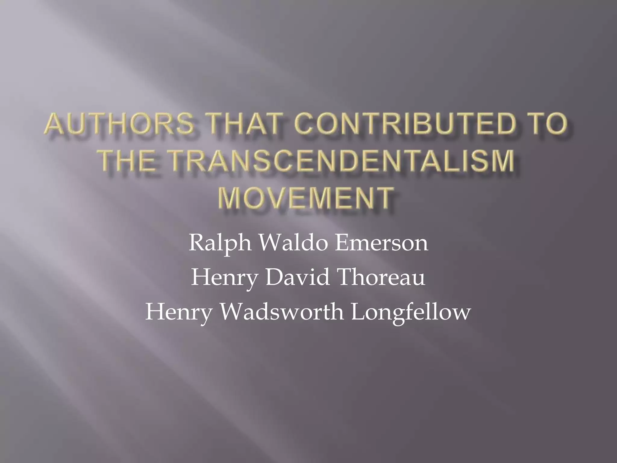 Transcendentalism and american literature | PPTX