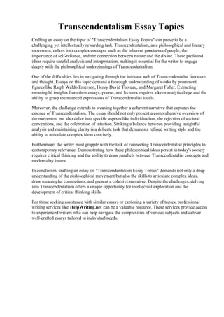 Transcendentalism Essay Topics.pdf