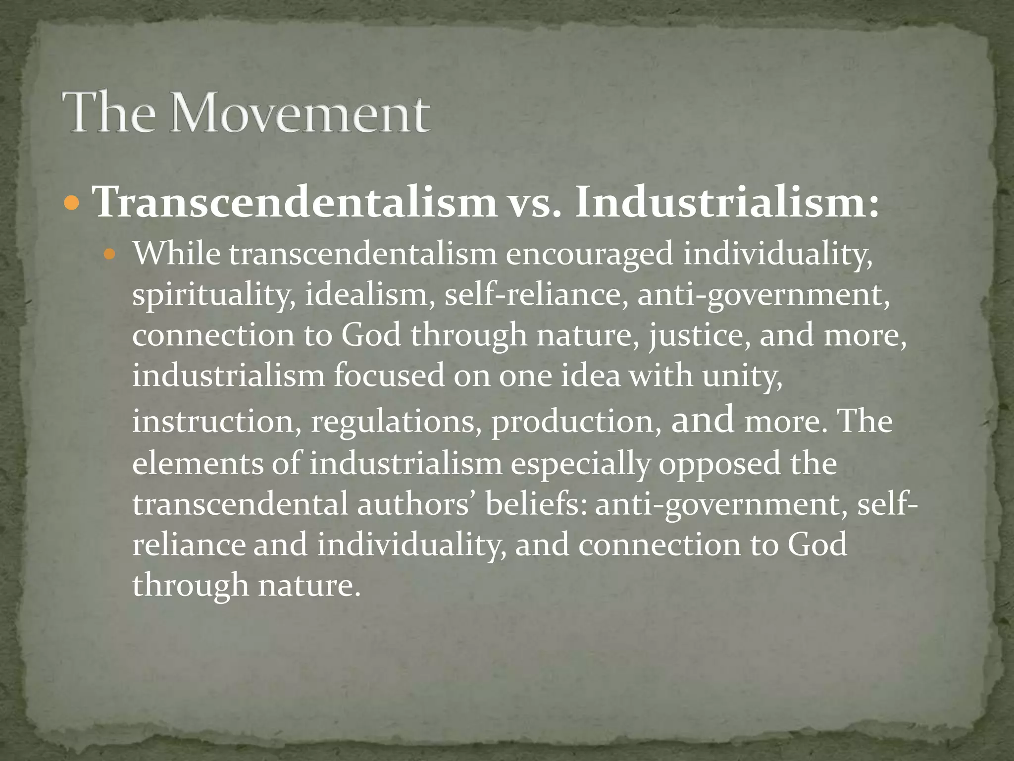 Transcendentalism Overview | PPTX