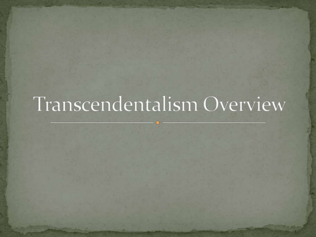 Transcendentalism Overview | PPTX