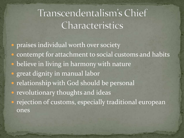 Transcendentalism Overview | PPTX