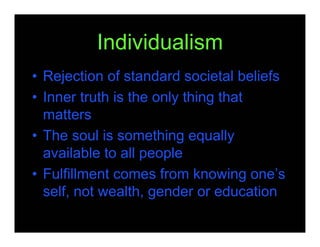 Transcendentalism Individualism