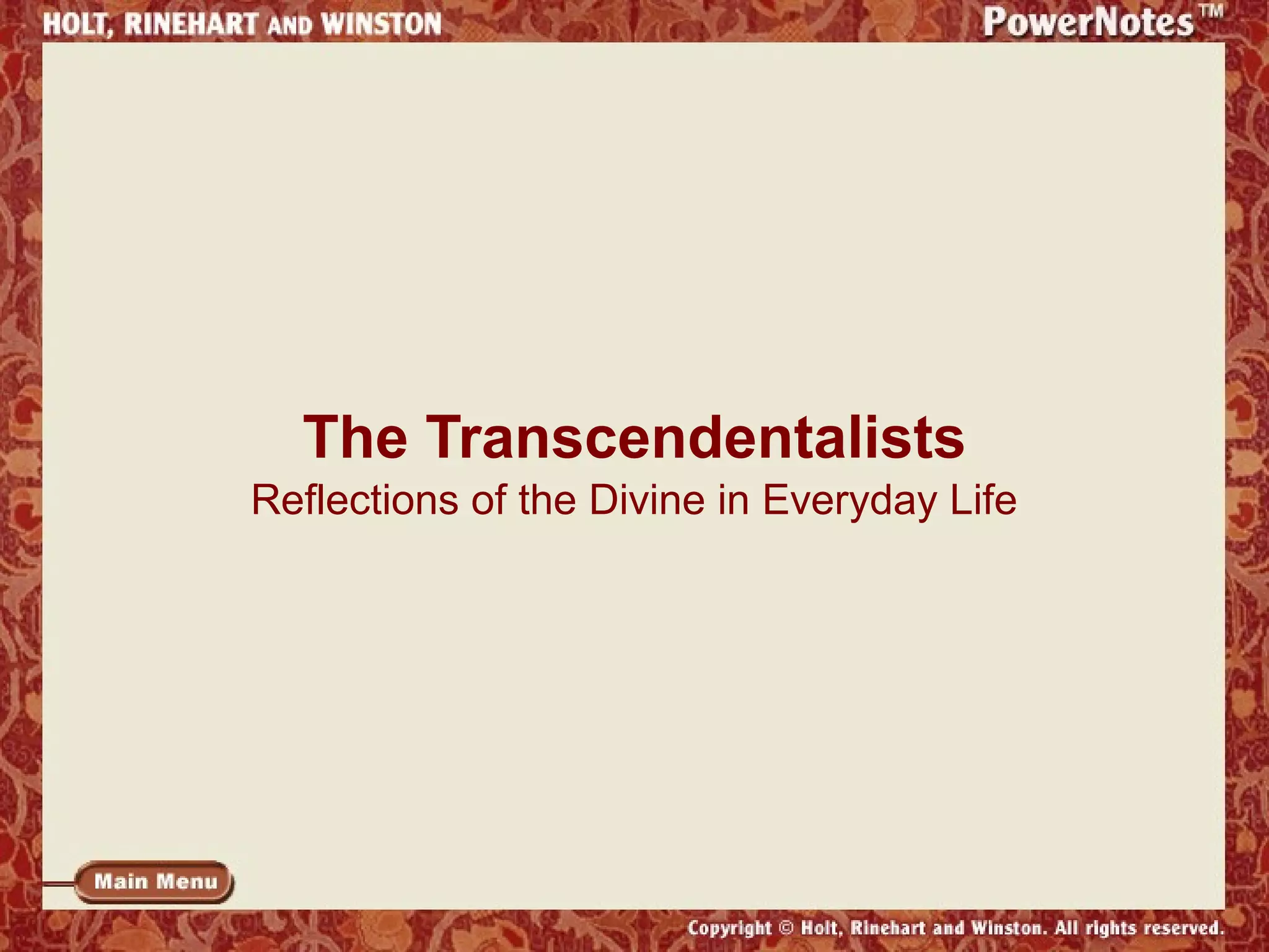 Transcendentalists | PPT