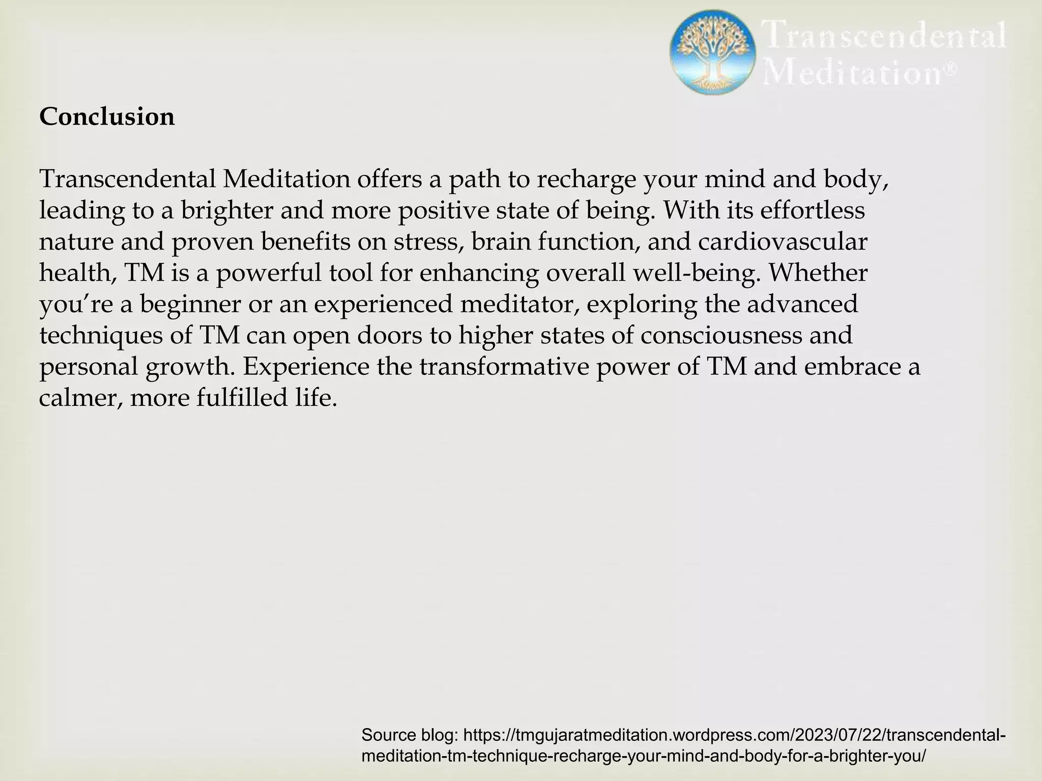 Transcendental Meditation (TM) Technique.pptx