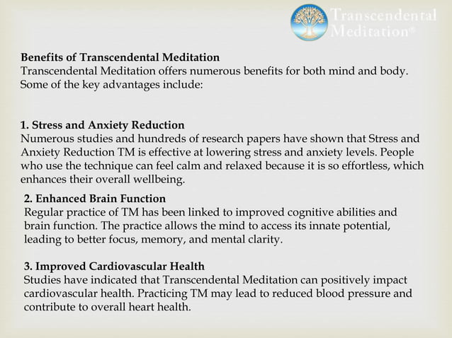 Transcendental Meditation (TM) Technique.pptx