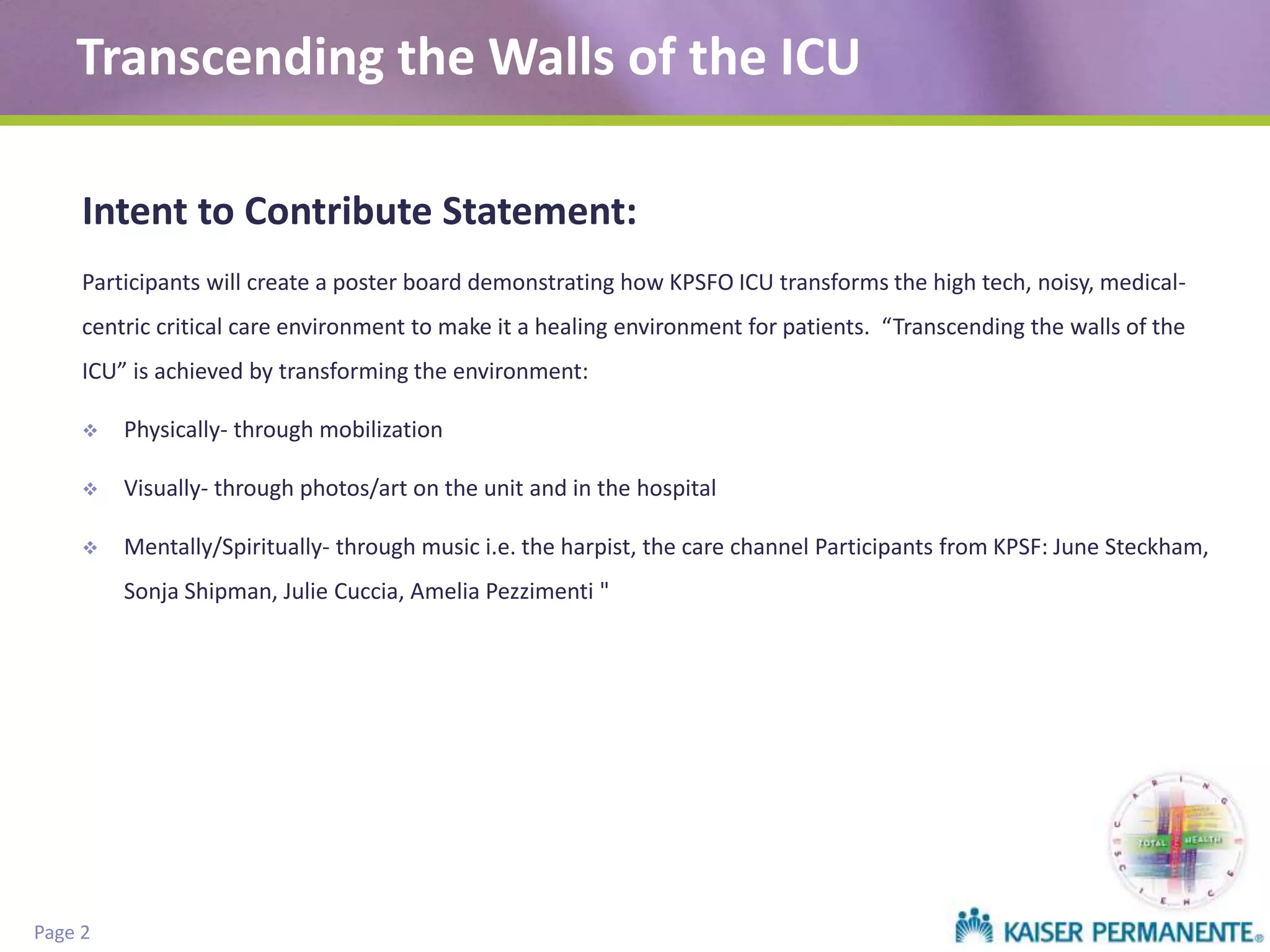Transcending the Walls of the ICU | PPTX | Healthcare Industry | Industries