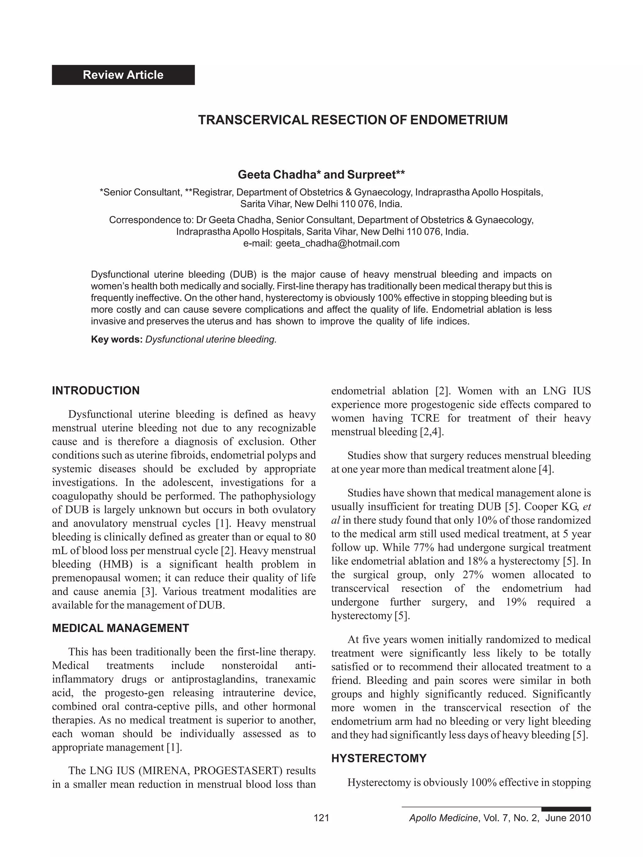 Transcervical Resection of Endometrium | PDF | Pregnancy | Reproductive ...