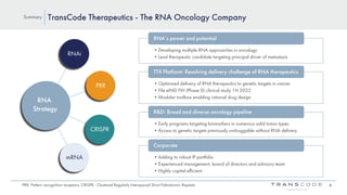 Trans Code Therapeutics Investor Presentation 2022 | PPT
