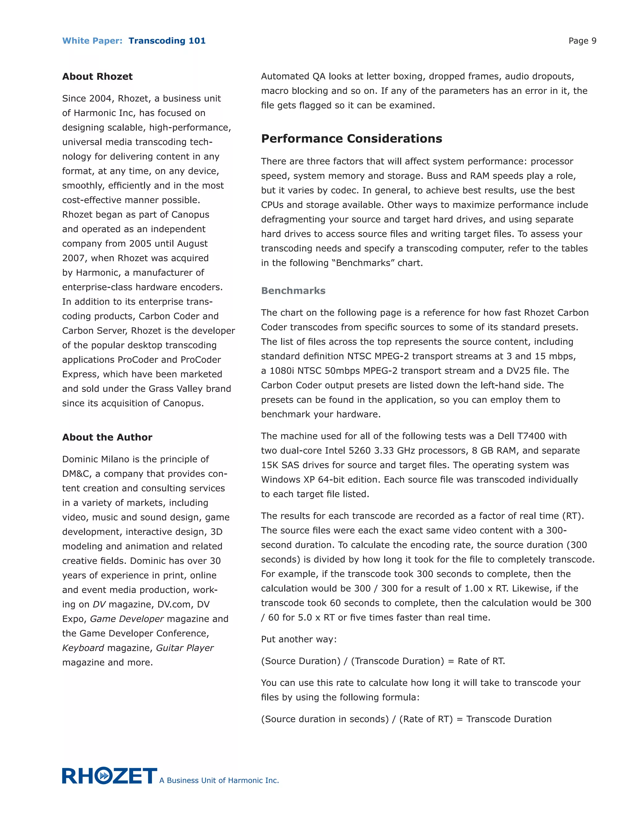 Transcoding 101 | PDF