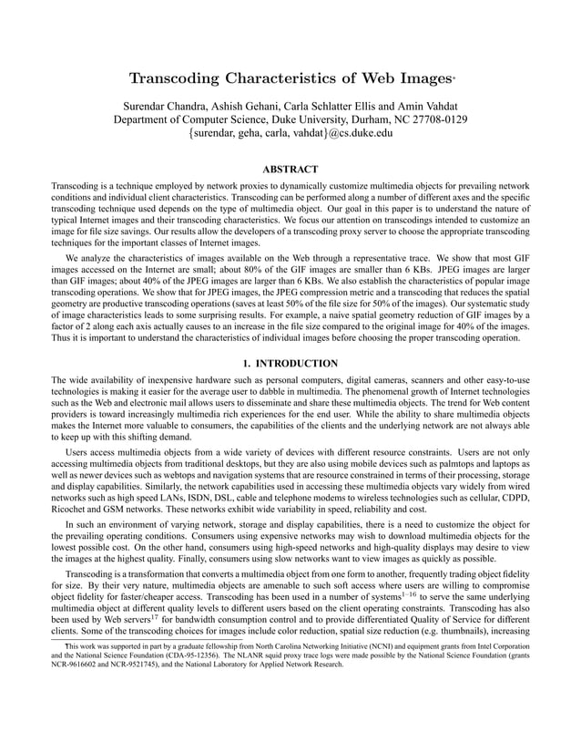 Transcoding Characteristics of Web Images | PDF