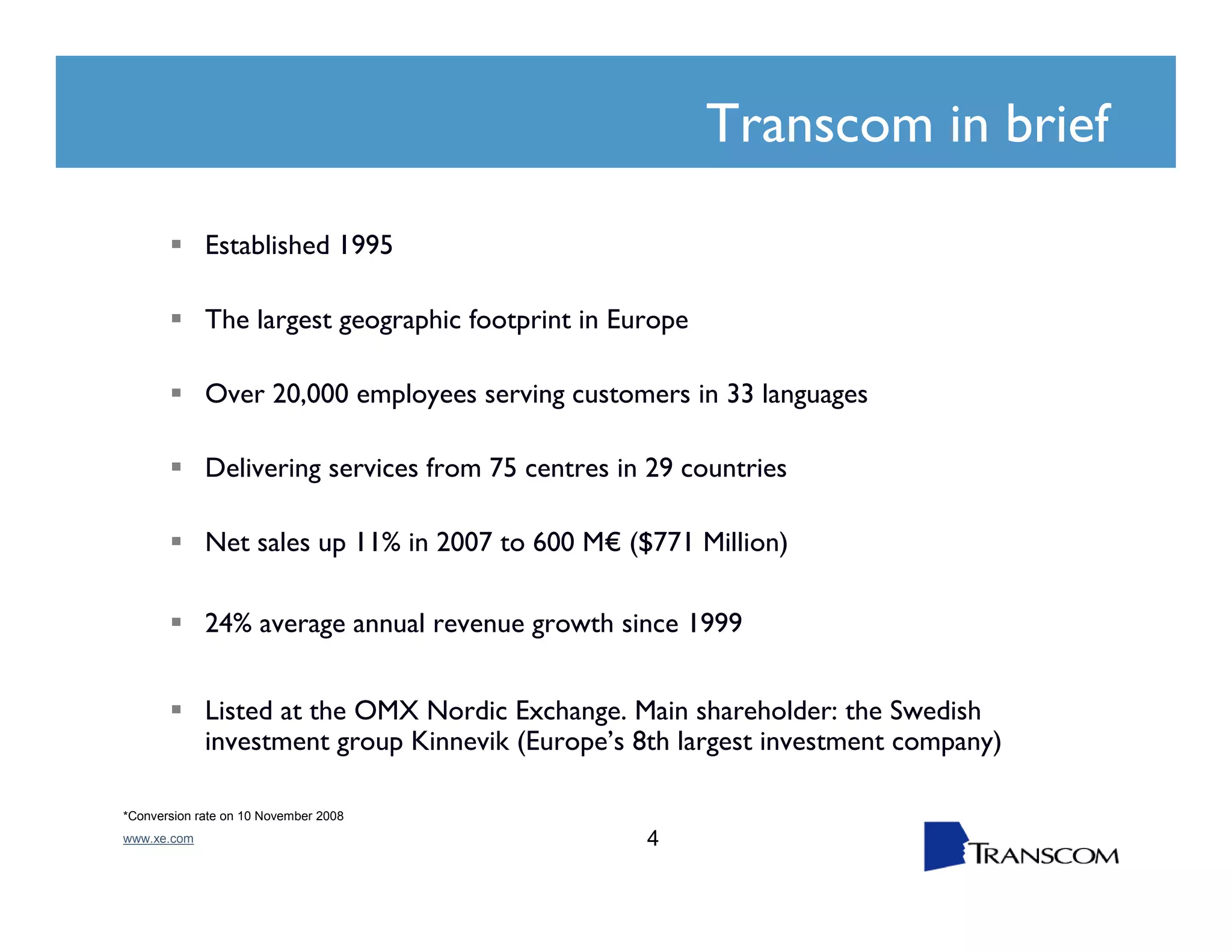 Transcom Corporate Deck Linkedin | PDF