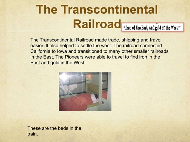 Transcontinental railroad | PPTX | Rail Travel | Travel Type