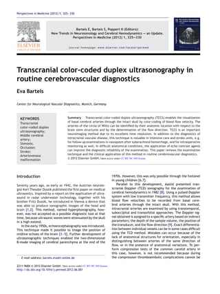 Transcranial color coded duplex ultrasonography in routine ...