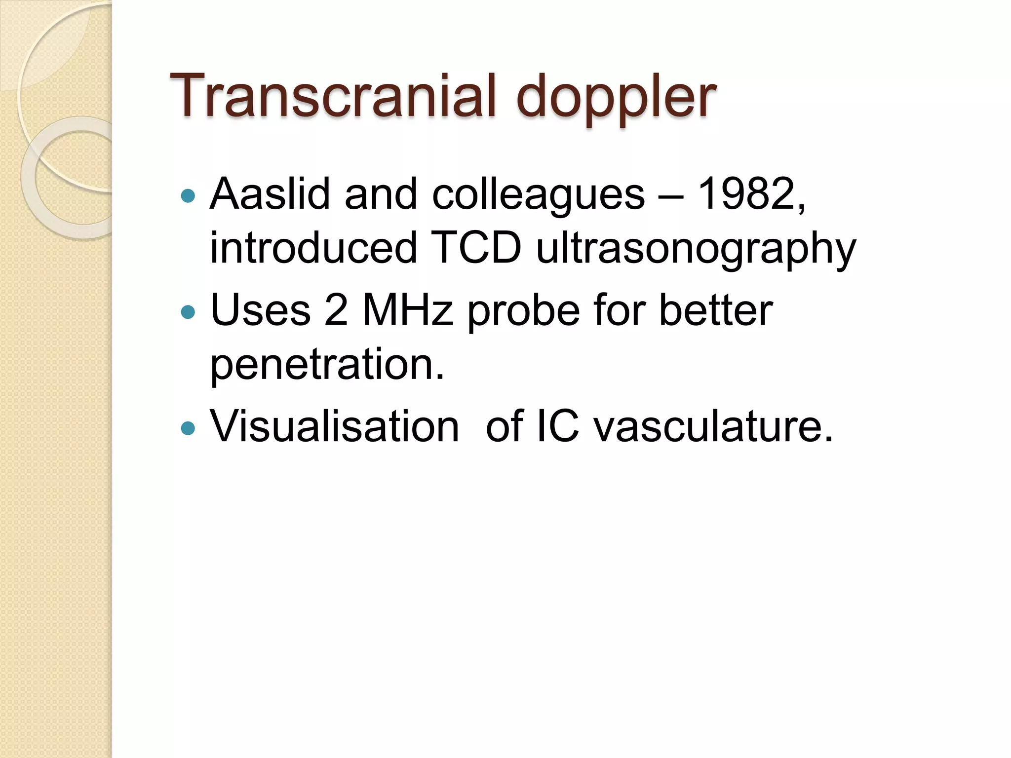 Transcranial doppler | PPTX