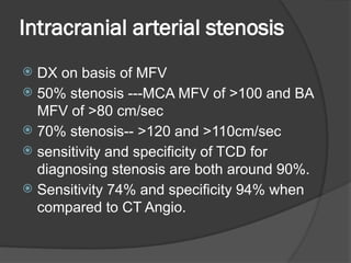 TRANSCRANIAL DOPPLER AND ITS APPLICATION IN NEUROLOGY | PPTX