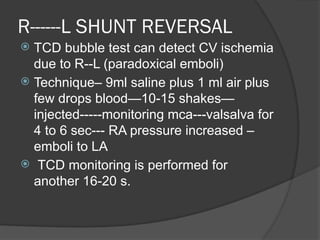 TRANSCRANIAL DOPPLER AND ITS APPLICATION IN NEUROLOGY | PPTX
