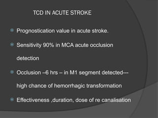 TRANSCRANIAL DOPPLER AND ITS APPLICATION IN NEUROLOGY | PPTX