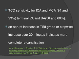 TRANSCRANIAL DOPPLER AND ITS APPLICATION IN NEUROLOGY | PPTX