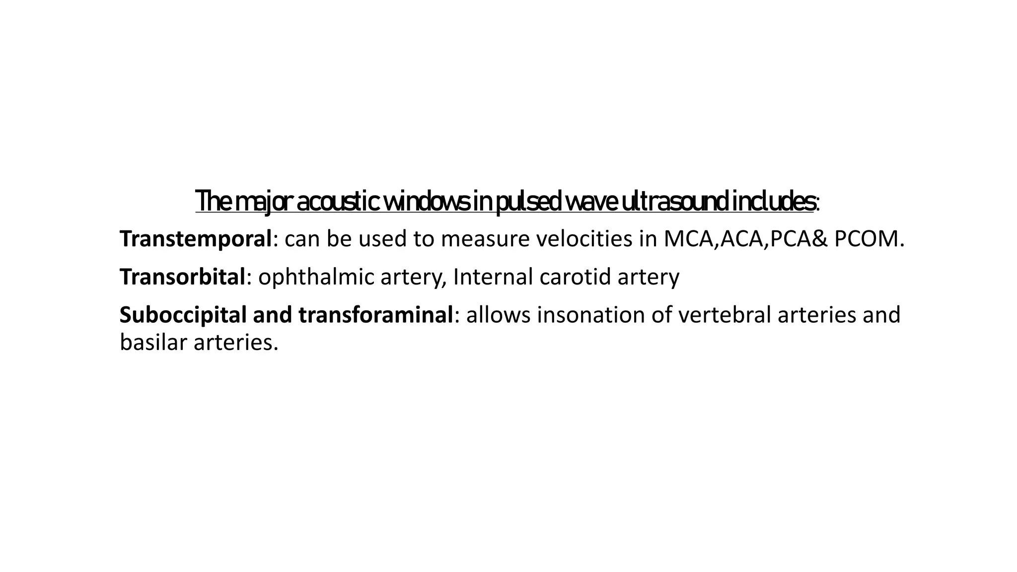 Transcranial doppler ultrasound, principles and procuderes | PPTX
