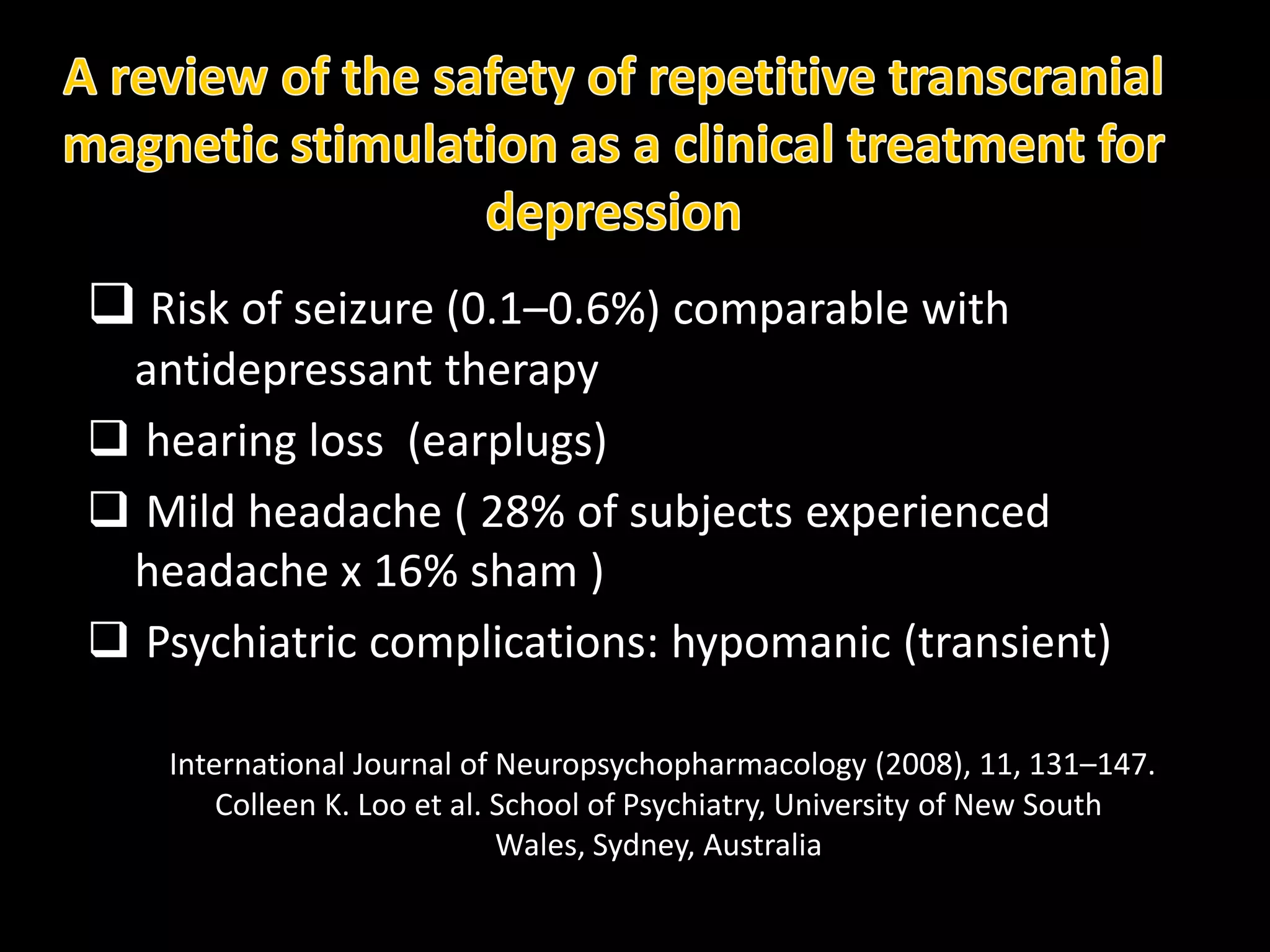 Transcranial Magnetic Stimulation ( TMS) for Chronic Pain | PPTX