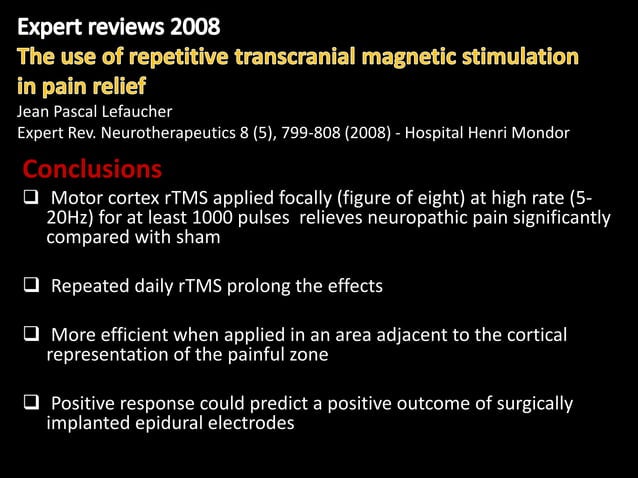 Transcranial Magnetic Stimulation ( TMS) for Chronic Pain | PPTX ...