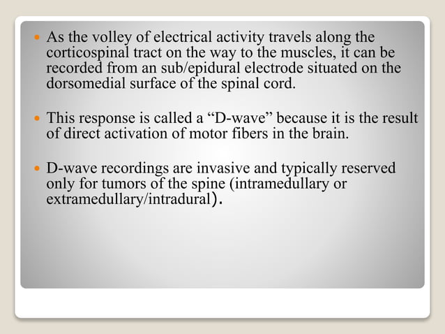 Overview on Motor evoked potential | PPTX | Death, Injury, or Military ...