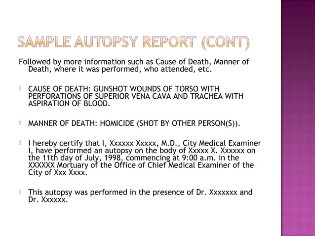 Transcribing autopsy reports | PPT | First Aid | Injuries