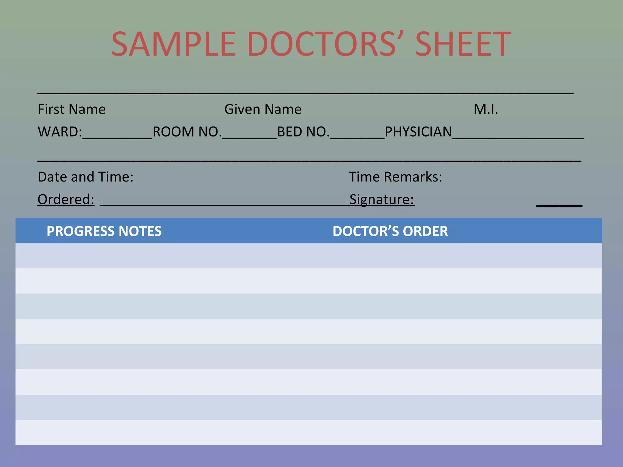 Transcribing doctor’s order | PPT