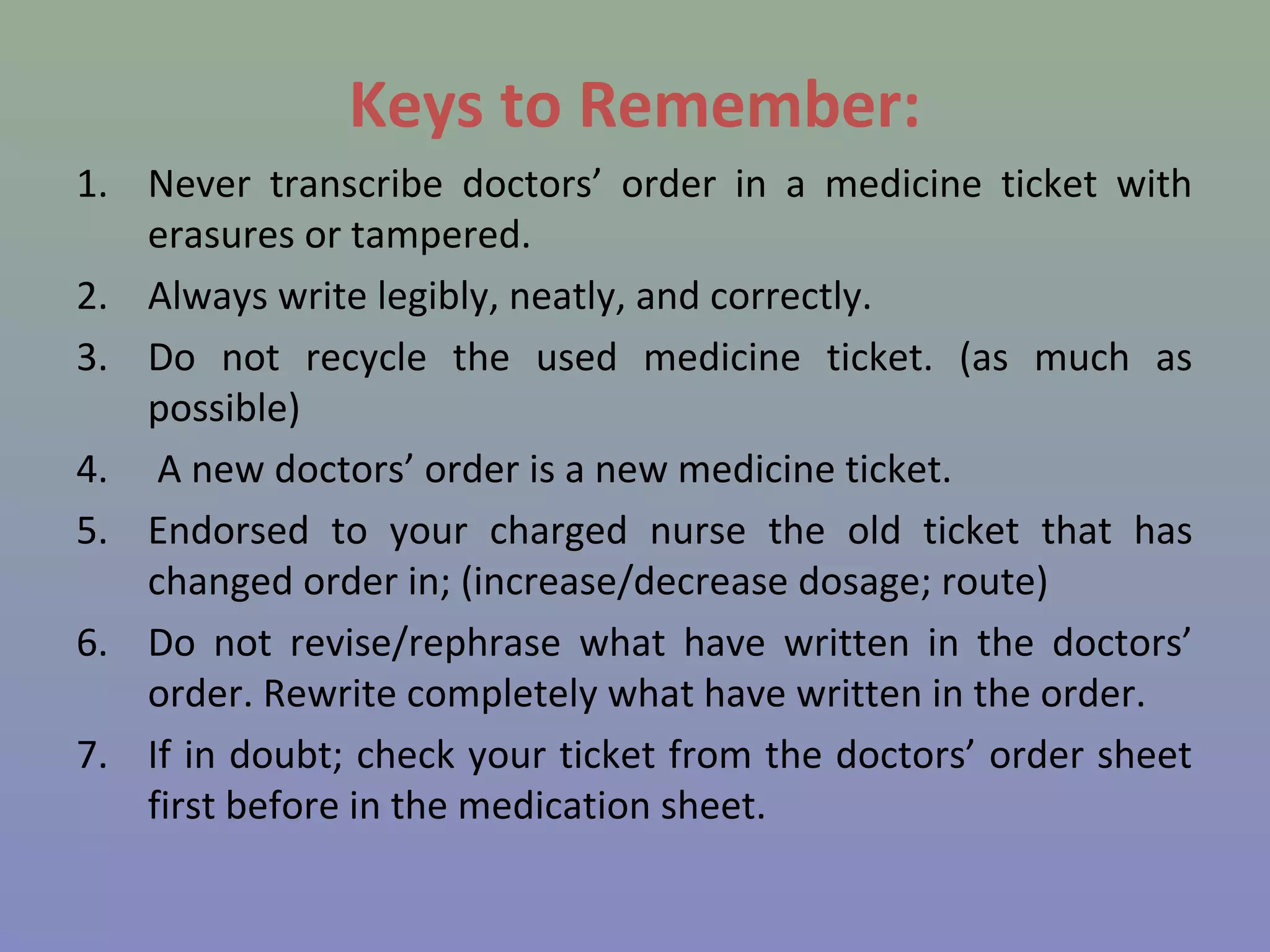 Transcribing doctor’s order | PPT